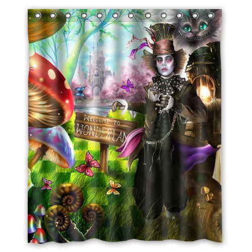 Cortina de ducha con diseño de Alicia en el país de las maravillas y el ...