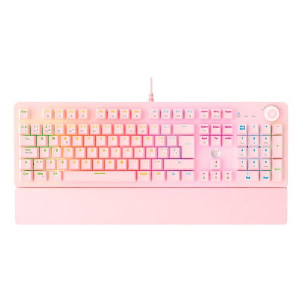Teclado mecánico rosado Fantech MK853 MAXPOWER ESPAÑOL Sakura Edition ...