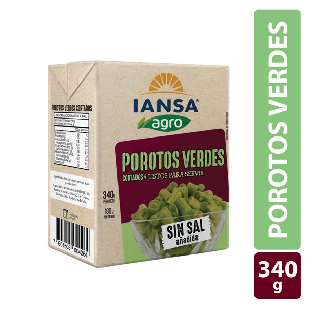 Porotos Verde Cortados Listos Tetra pak, 340 | Lider