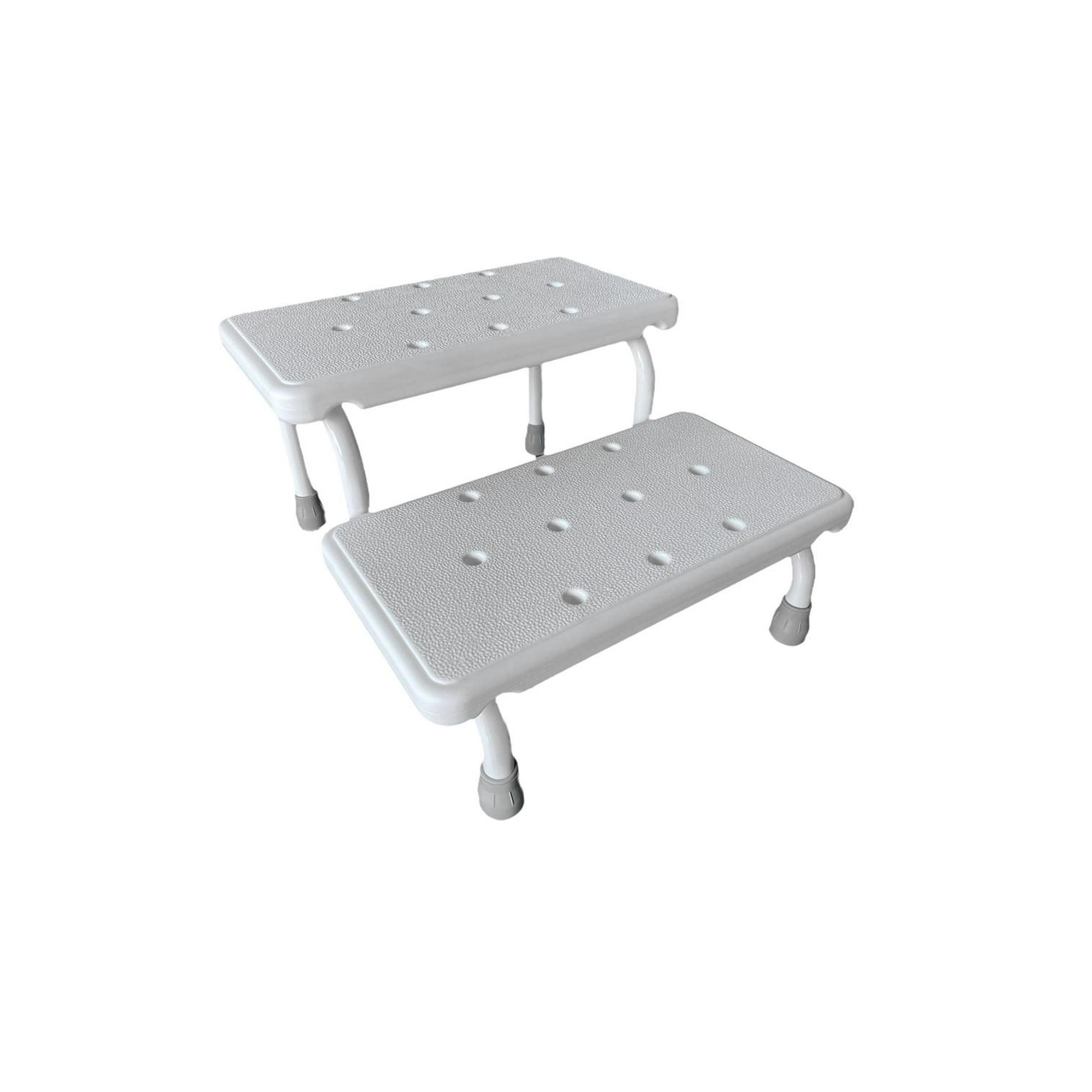 Escabel Dos Peldaños Metal/Plástico blanco | Lider