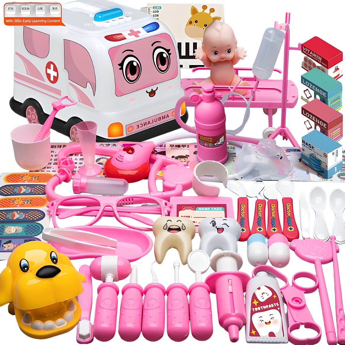 Juego de juguetes de médico para niños, herramientas, botiquín médico ...