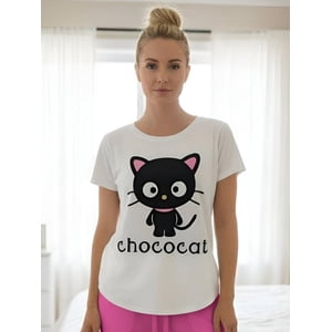 Hello Kitty - Polera Pijama Mujer Chococat Beige S