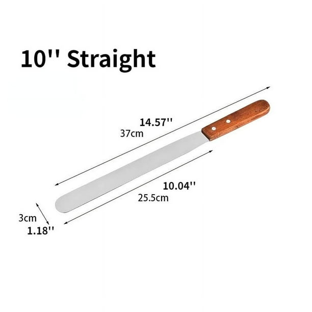 1pc Cake Cream Spatula 6 Inch 8 Inch 10 Inch Wooden Handle Stainless ...