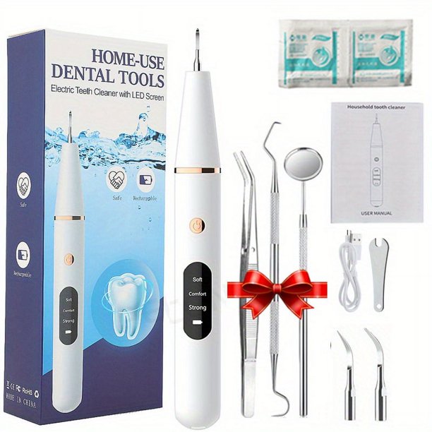 Electric Ultrasonic Teeth Cleaner - Powerful Plaque and Calculus ...