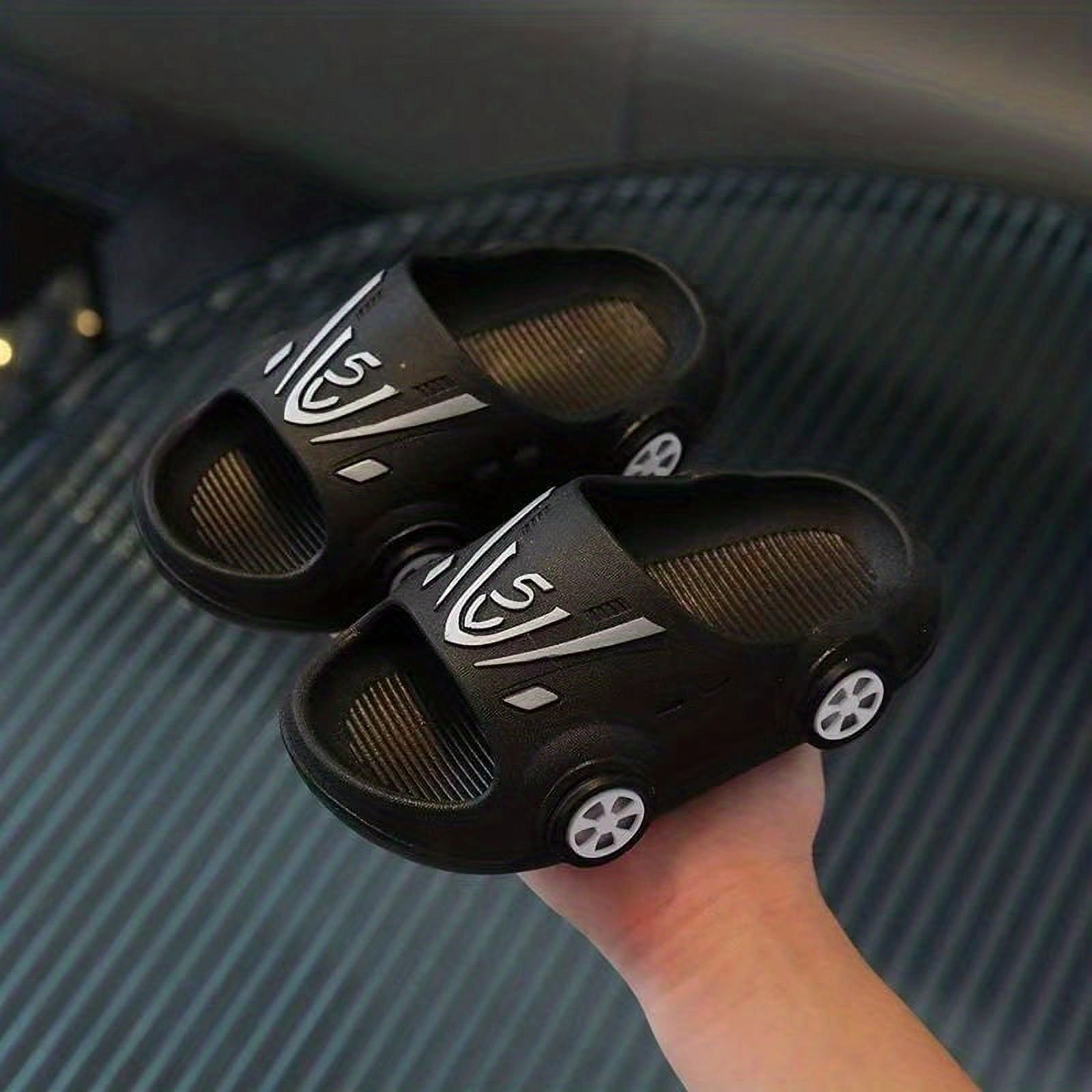 Boys Cartoon Car Lightweight Non-Slip Open Toe Slides For Toddlers Kids Children, Summer | Lider