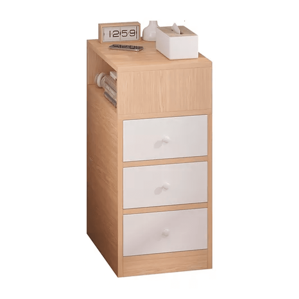 Velador Angosto Con Cajones Bicolor Homer Design 30*30*66cm | Lider