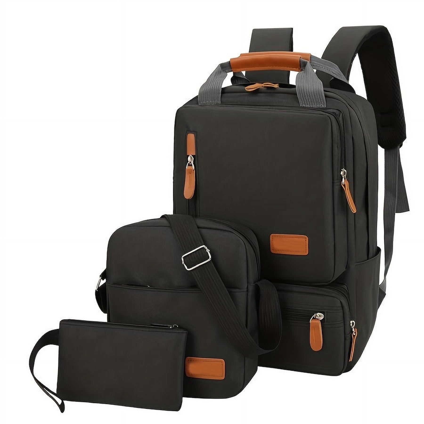 New Three-piece Backpack USB Large-capacity Compact Business Computer ...
