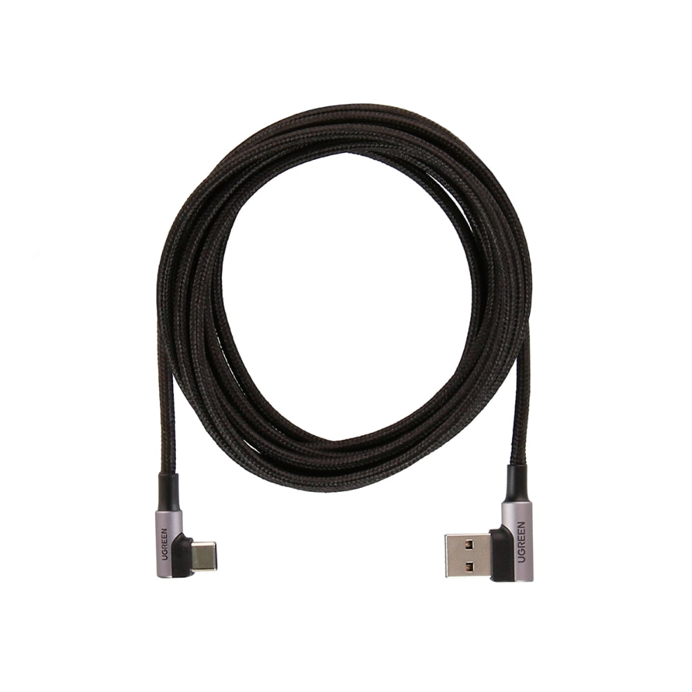 Cable Curvo Usb-a/usb-c 3a Max Trenzado 3m Negro Us176 | Lider