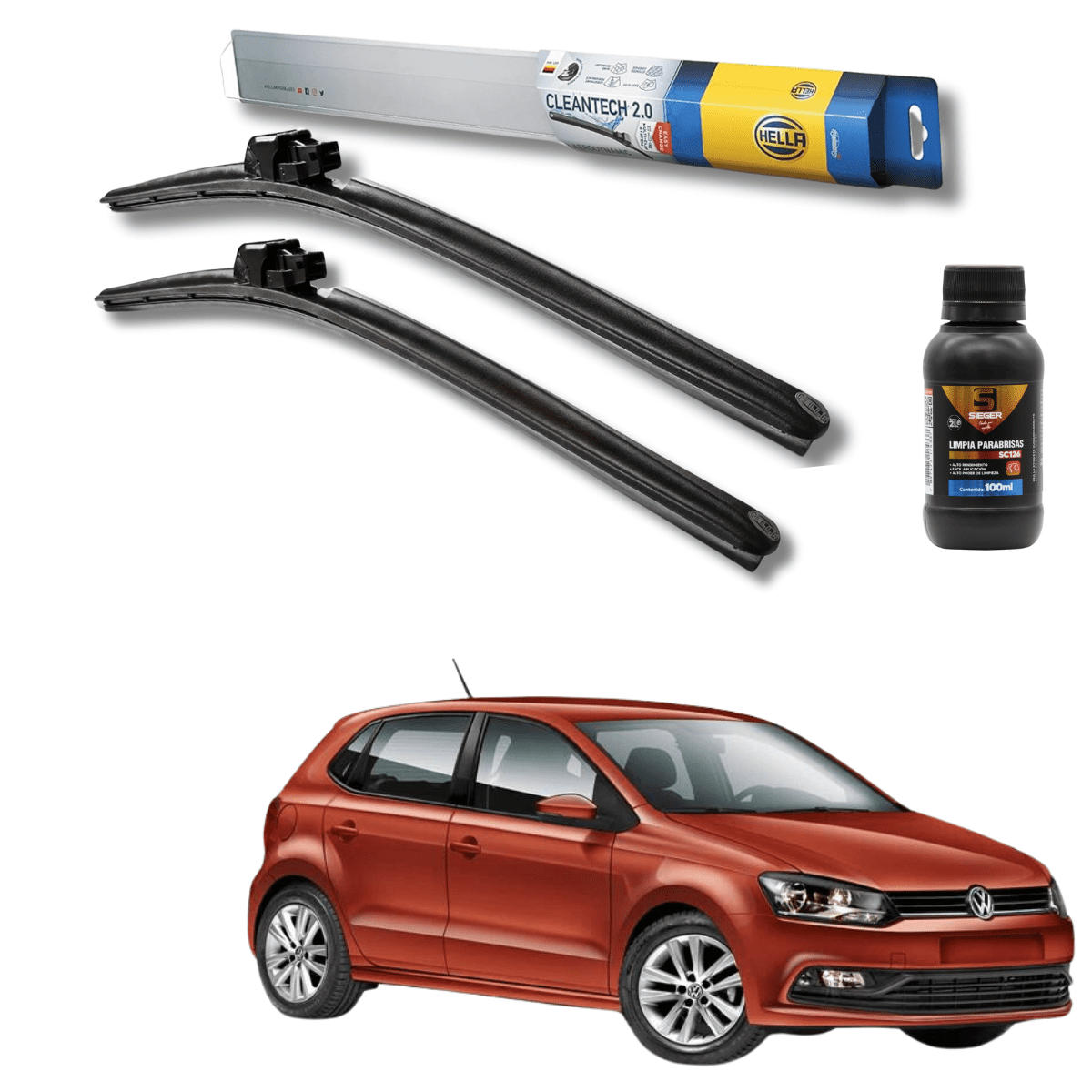 Plumillas Hella Cleantech para Volkswagen Polo 2010-2017 | Lider