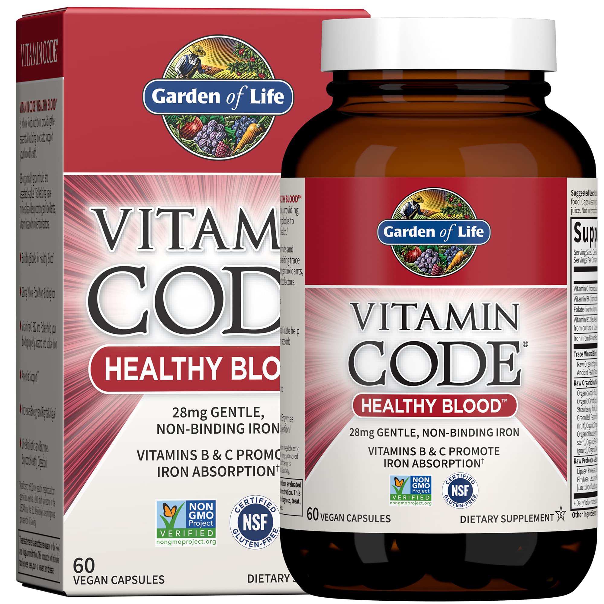 Suplemento Garden of Life Vitamin Code Healthy Blood 60 cápsulas | Lider