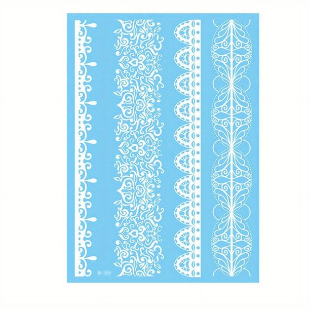 1 Sheet Floral Temporary Tattoo, Lace Decal Flower Pattern, Waterproof ...