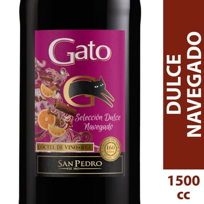 Vino Tinto Dulce Navegado 8° Botella 1.5 L Gato