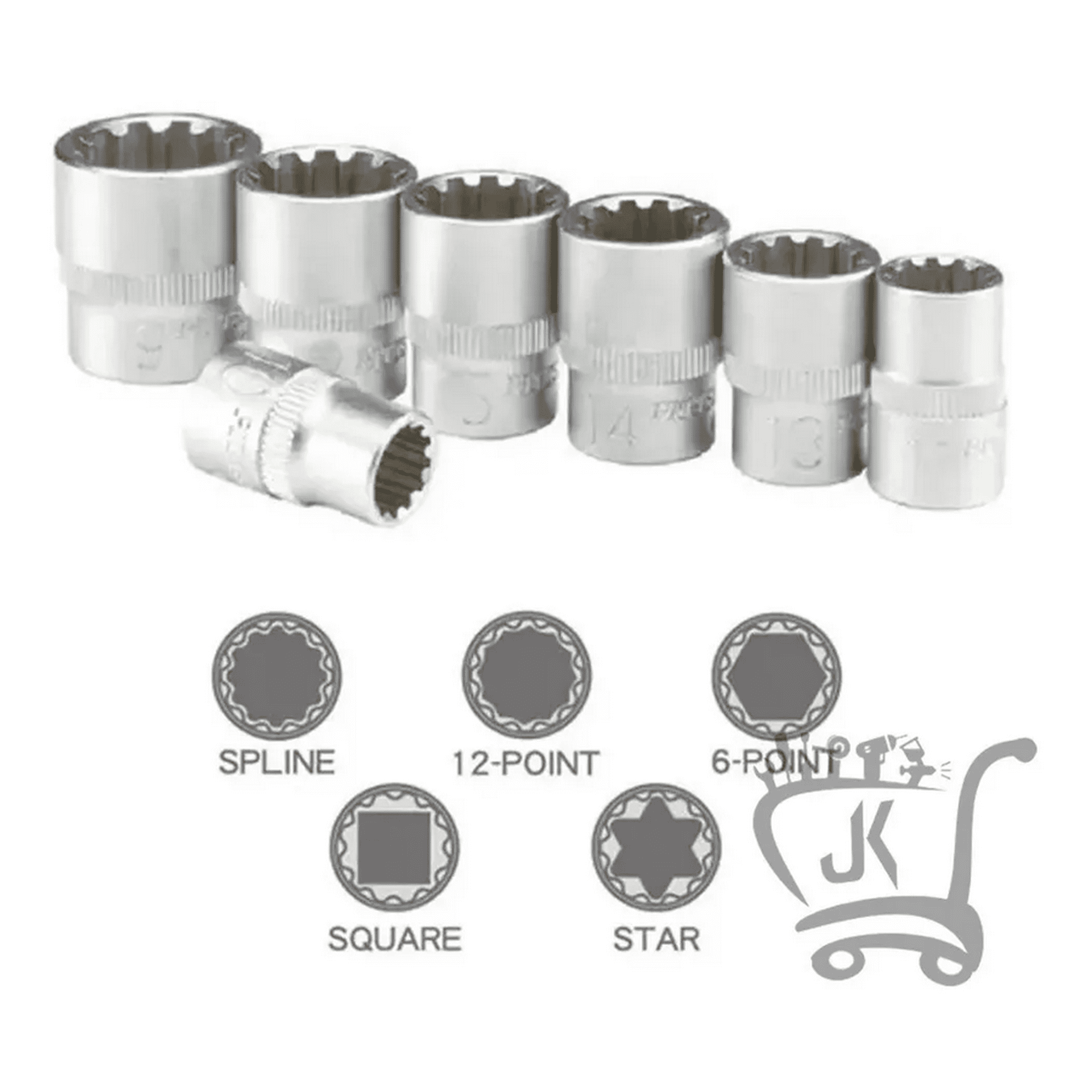 Juego Dados Poligonales 1/2 19pcs 8mm Hasta 32mm Cm-da2019 | Lider