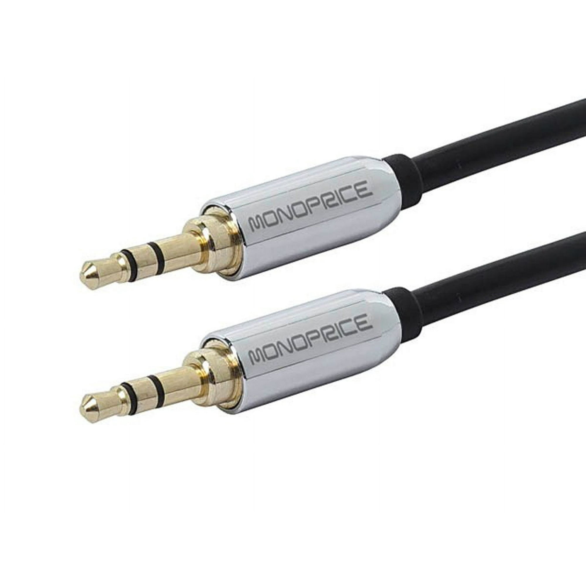 Cable de Audio Jack 3,5mm de 1,8m Chapado en Oro - Monoprice | Lider
