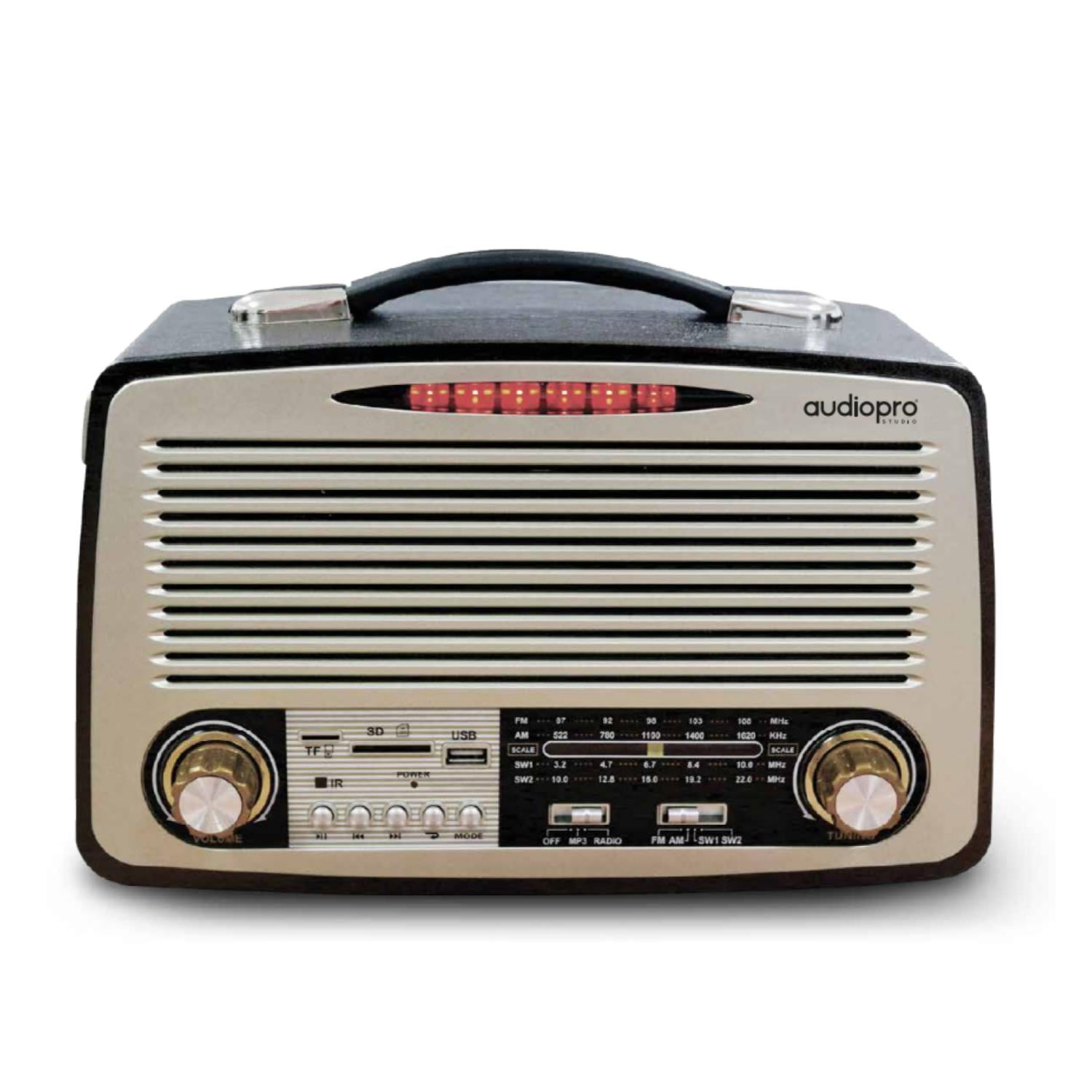 Radio Retro Bluetooth Usb Aux 10w Rms Gold | Lider
