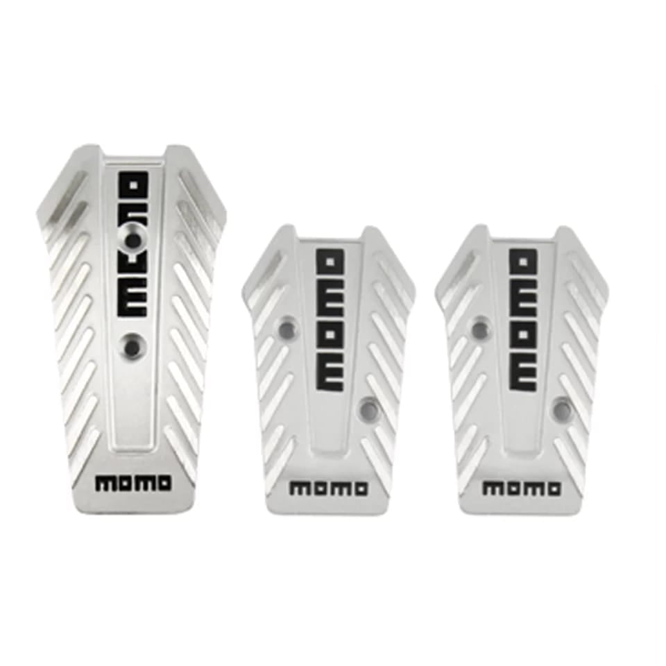 Set cubre pedales de auto Momo 3 piezas de aluminio tunning universal ...