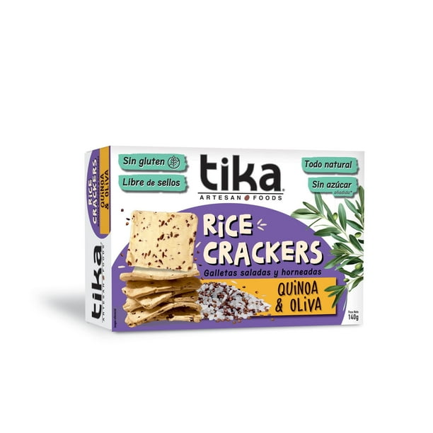 Tika Rice Crackers Quinoa & Oliva 140G | Lider