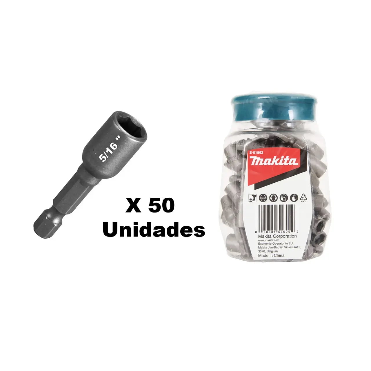 Adaptador Magnético 5/16 X50mm 50 Pzs Makita E-01862 | Lider