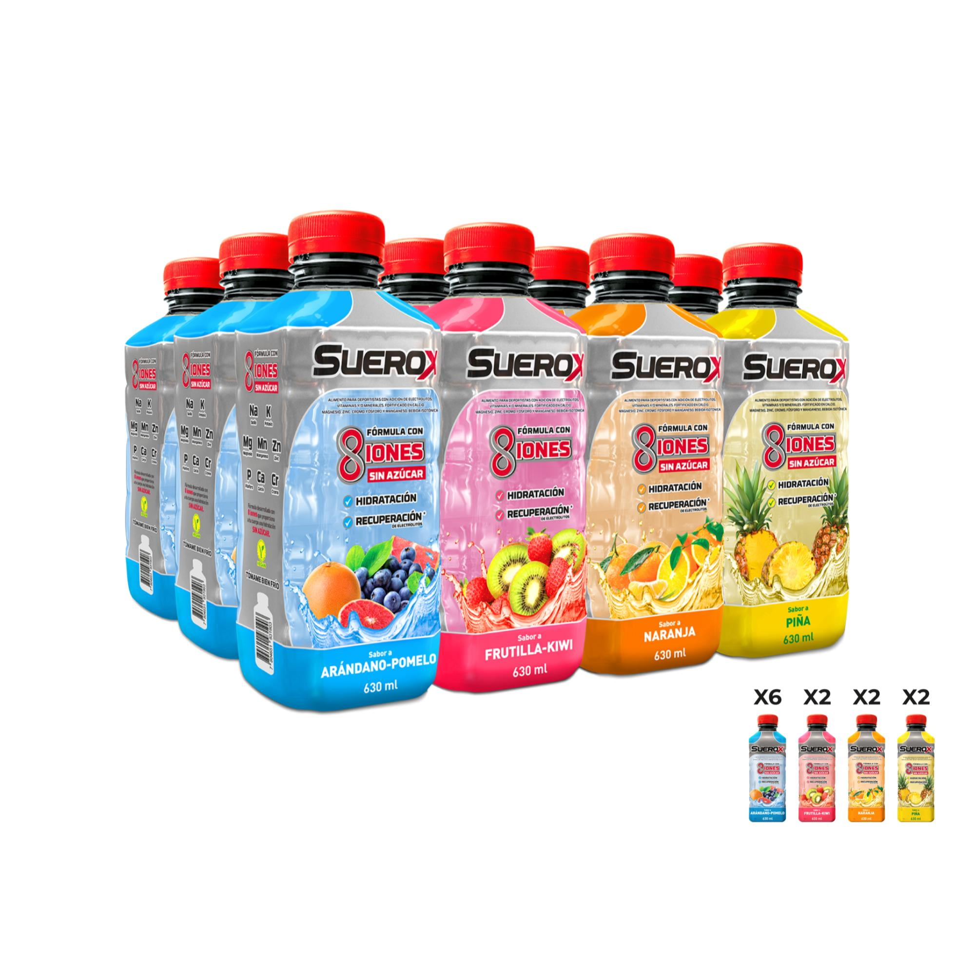 Pack Suerox Surtido X12 630 Ml (6 Ara, 2 Na, 2 Pi, 2 Fru) | Lider