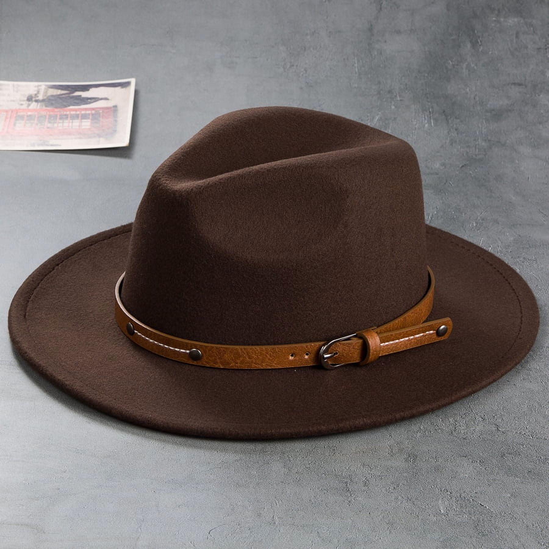 Vintage Felt Woolen Top Hat with Leather Buckle - Perfect for Jazz and ...