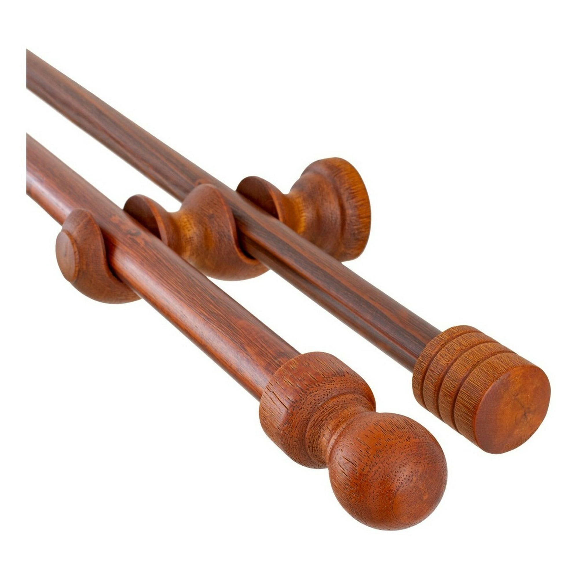 Set Barras para Cortina Doble 22/25 Mm de Madera 2,00 Mt Color ...