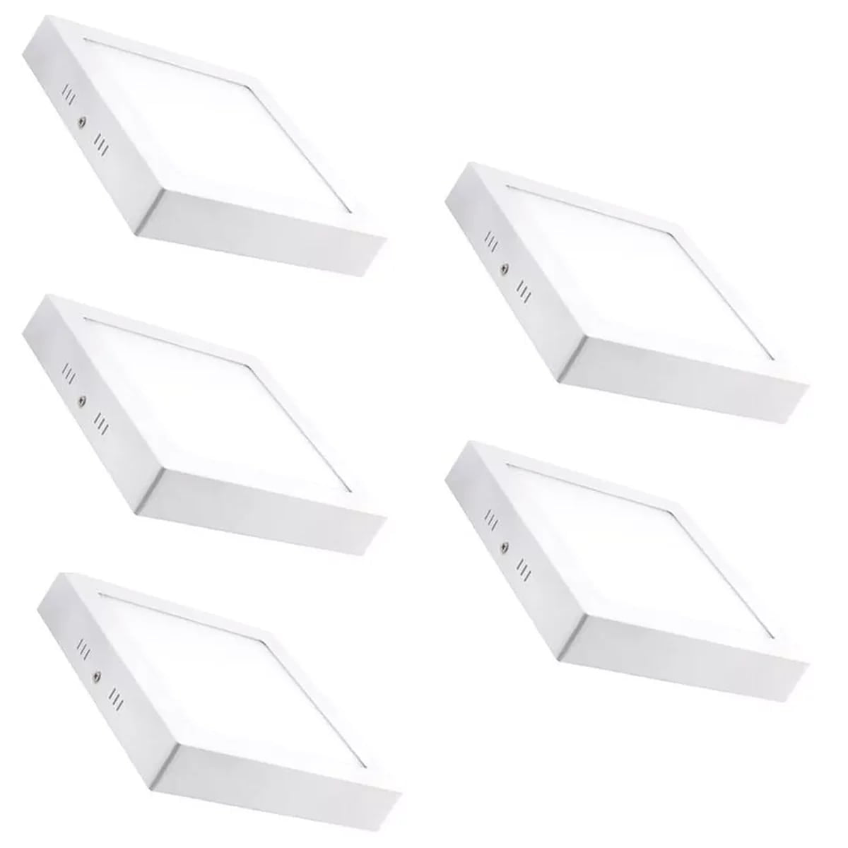Pack 5 Foco Sobrepuesto Cuadrado 24w Luz Blanca fria Panel Led Plafon ...