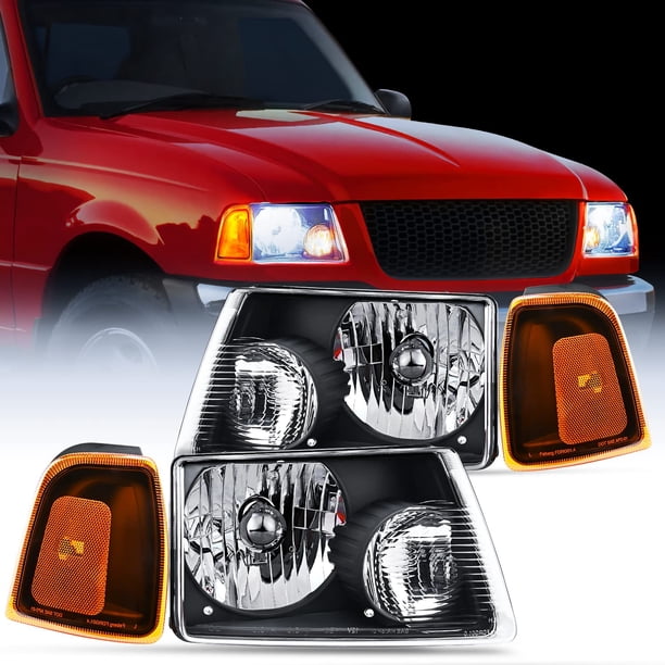 Conjunto de faros delanteros Nilight para Ford Ranger 2001-2011, negro ...