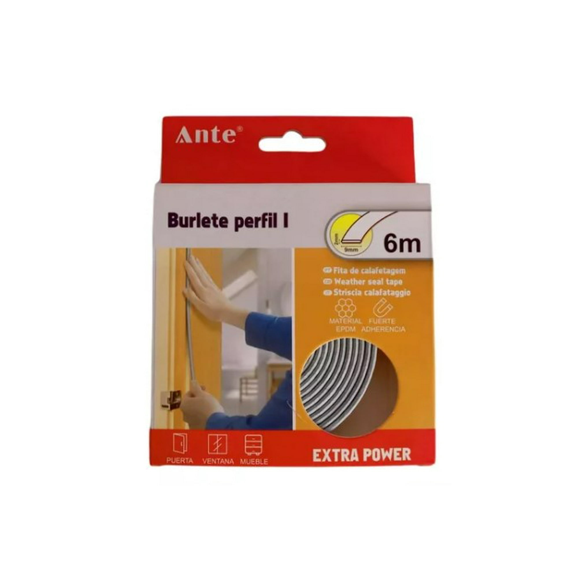 Burlete Perfil I Blanco 6 metros Marca Ante (9mmx2mm) | Lider