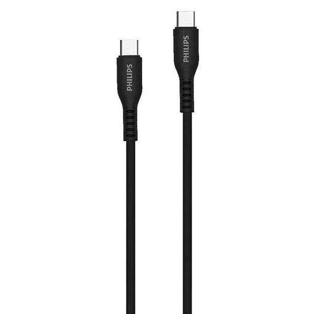 Cable Philips Usb-C A Usb-C 1M 2A Max Negro | Lider