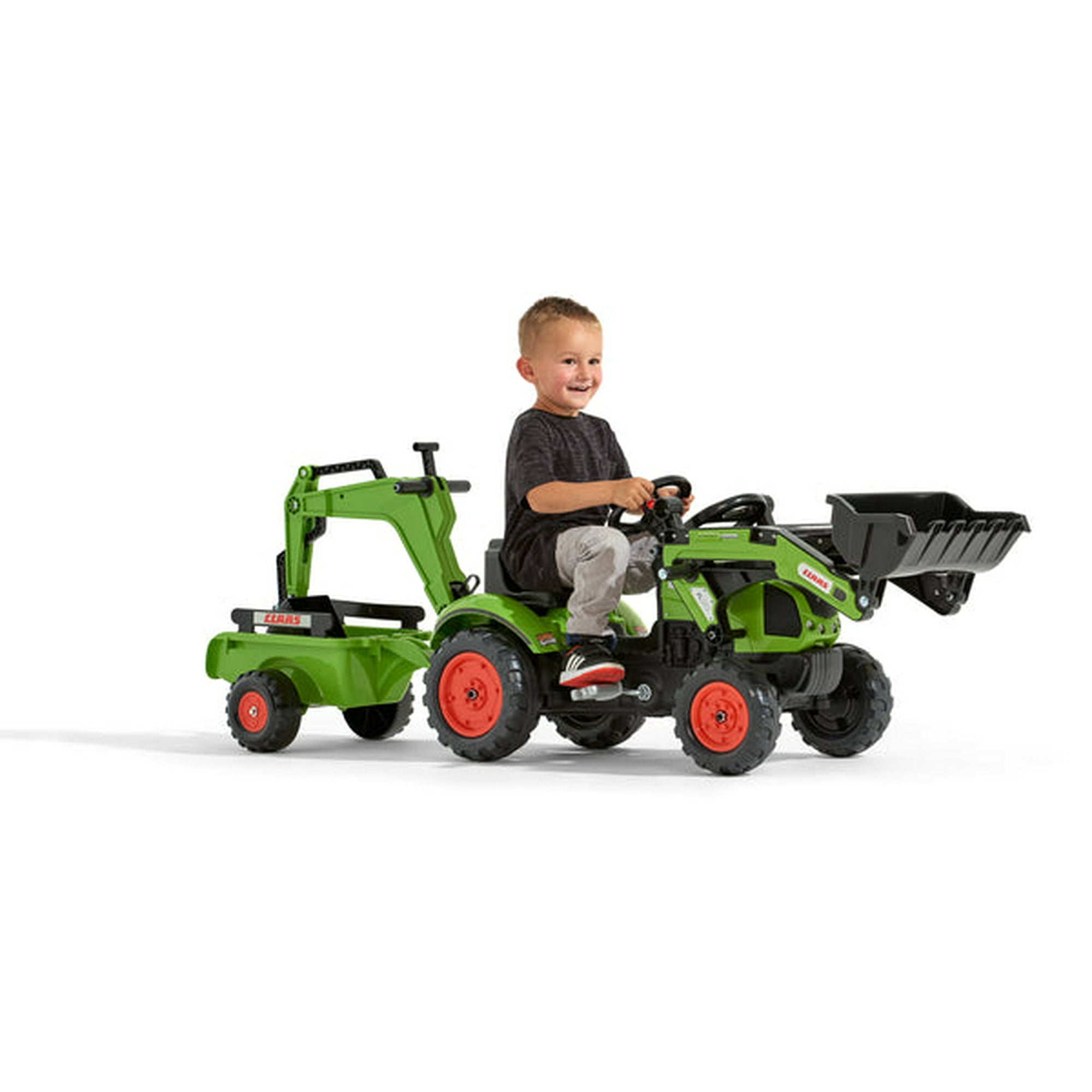 Tractor Claas con Excavadora y Remolque | Lider