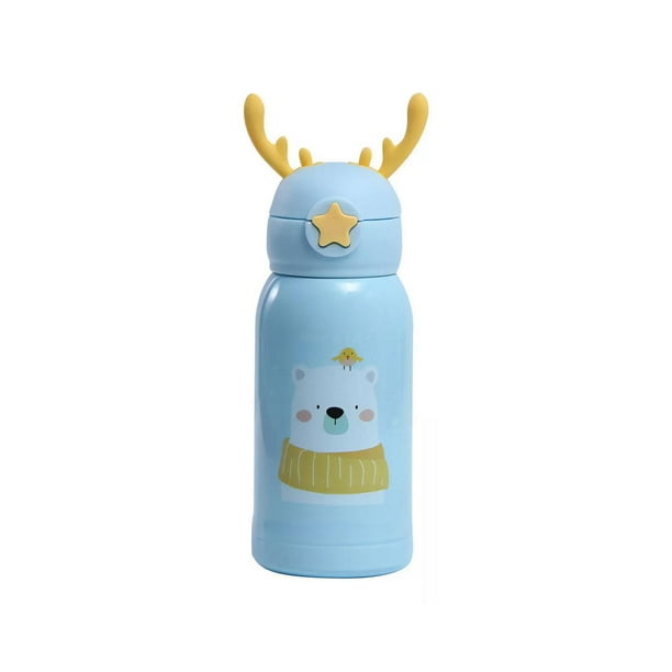 Botella De Agua Portatil 500ml Oso Kawaii Celeste Infantil | Lider