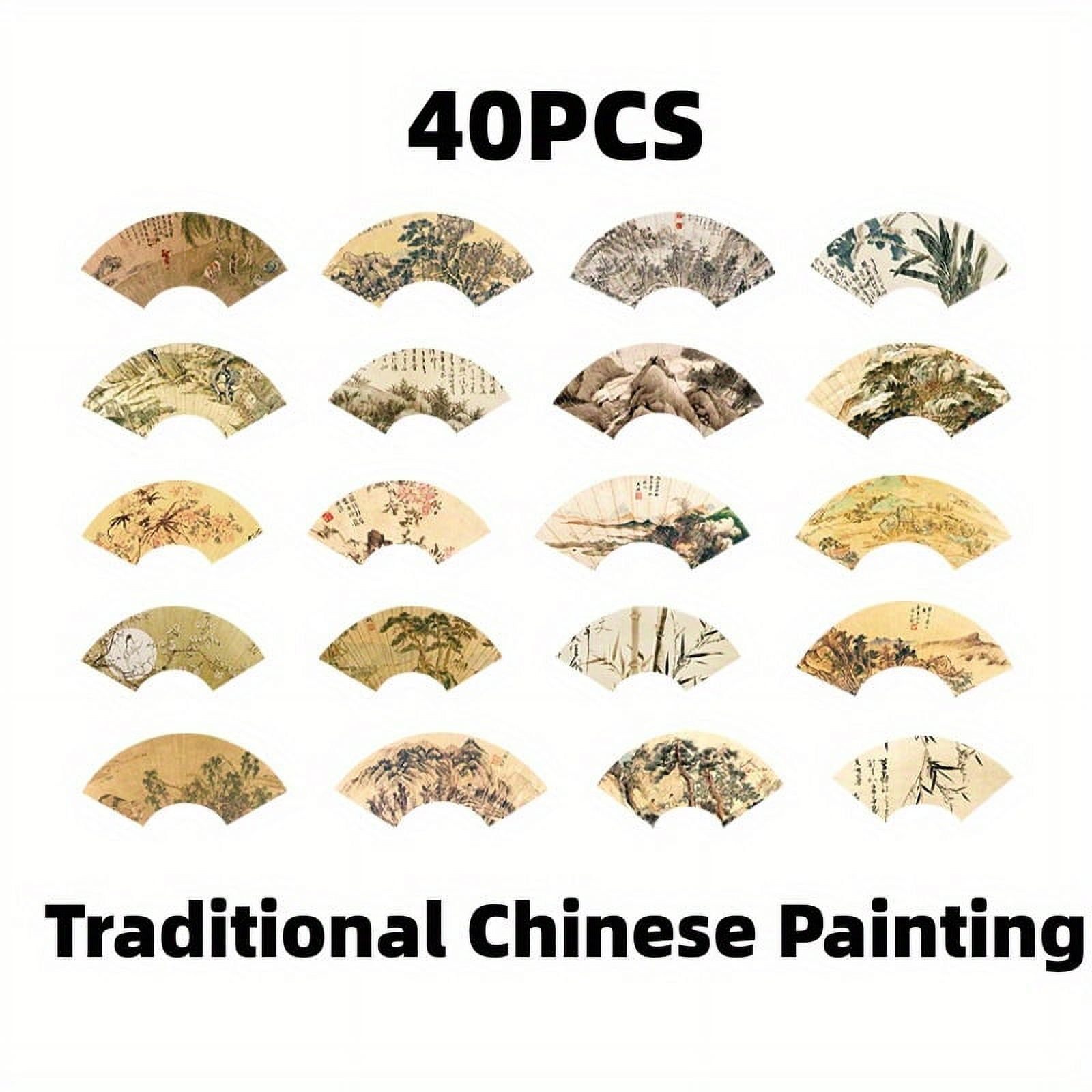 40pcs Vintage Chinese Style Writing Stickers - Perfect for DIY Decor ...