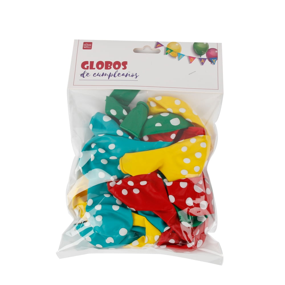 Bolsa de Globos Colores y Puntos 30.5cm (25u) | Lider