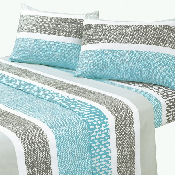 Juego de Sábanas T144 2 Plazas Telar Turquesa | Lider