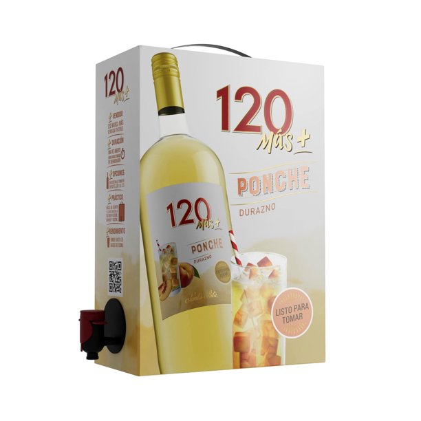 Vino Blanco Ponche Durazno 9° Botella, 3 L | Lider