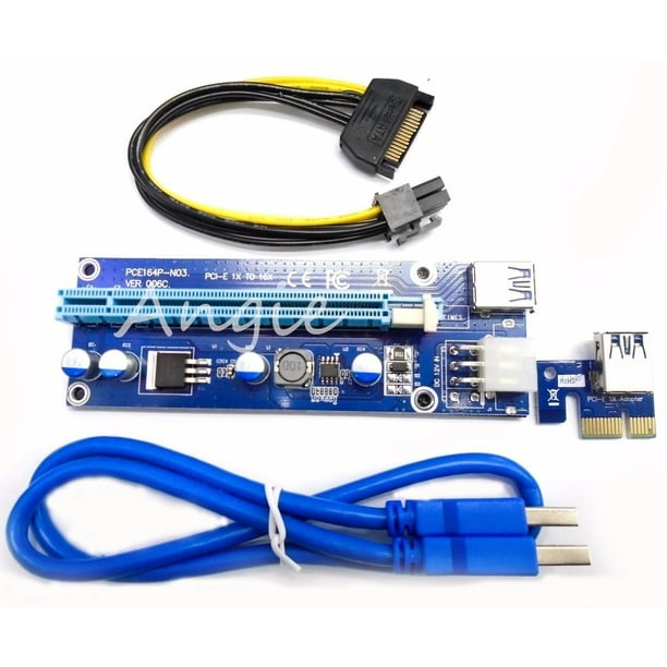 Tarjeta Vertical Riser Usb 3.0 1-16x Pci-e Molex Miner | Lider