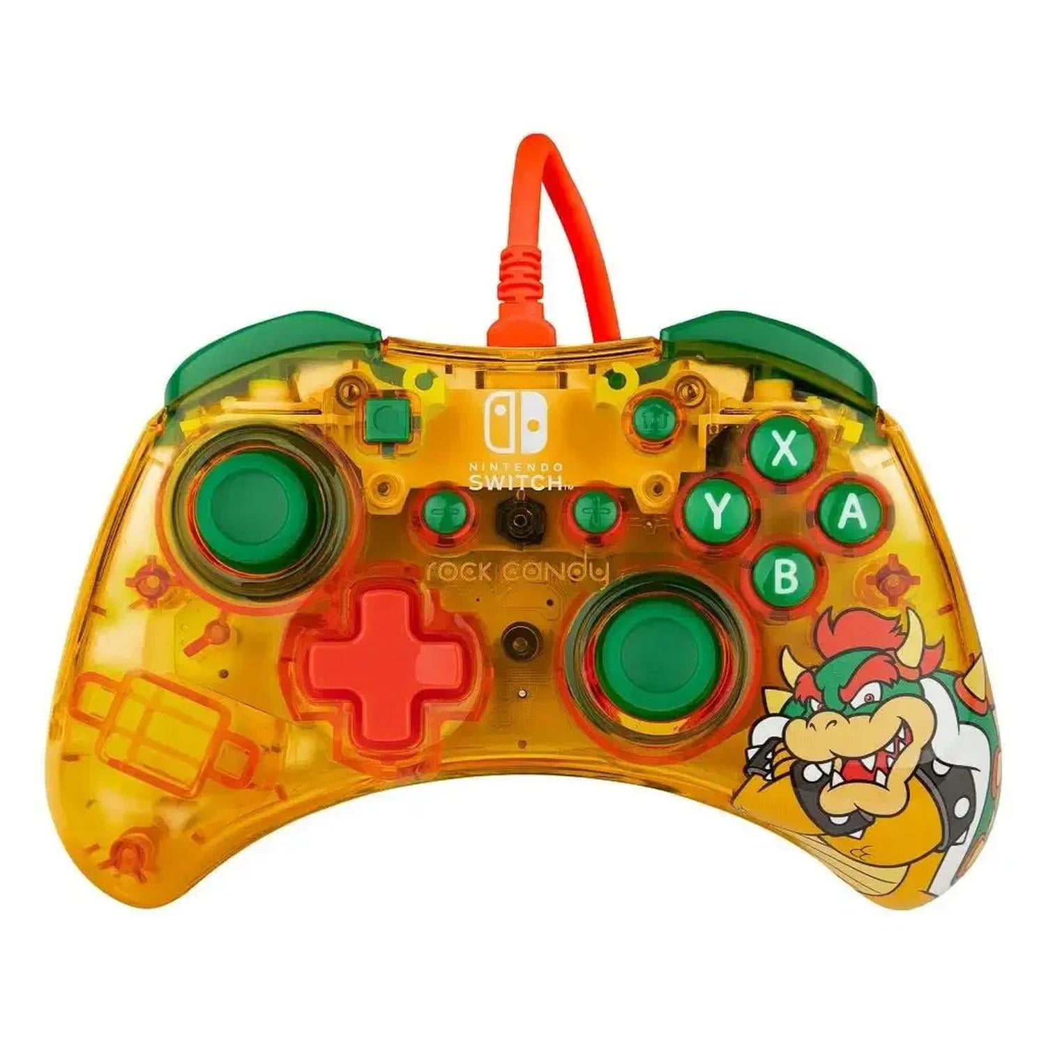 Control con cable PDP Rock Candy Bowser Nintendo Switch amarillo | Lider