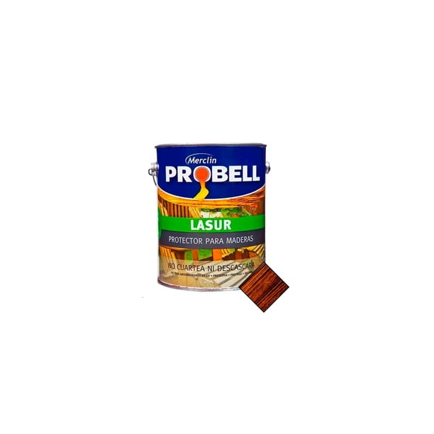 Pintura Protectora para maderas Natural Satinado PROBELL LASUR 4 Lts ...
