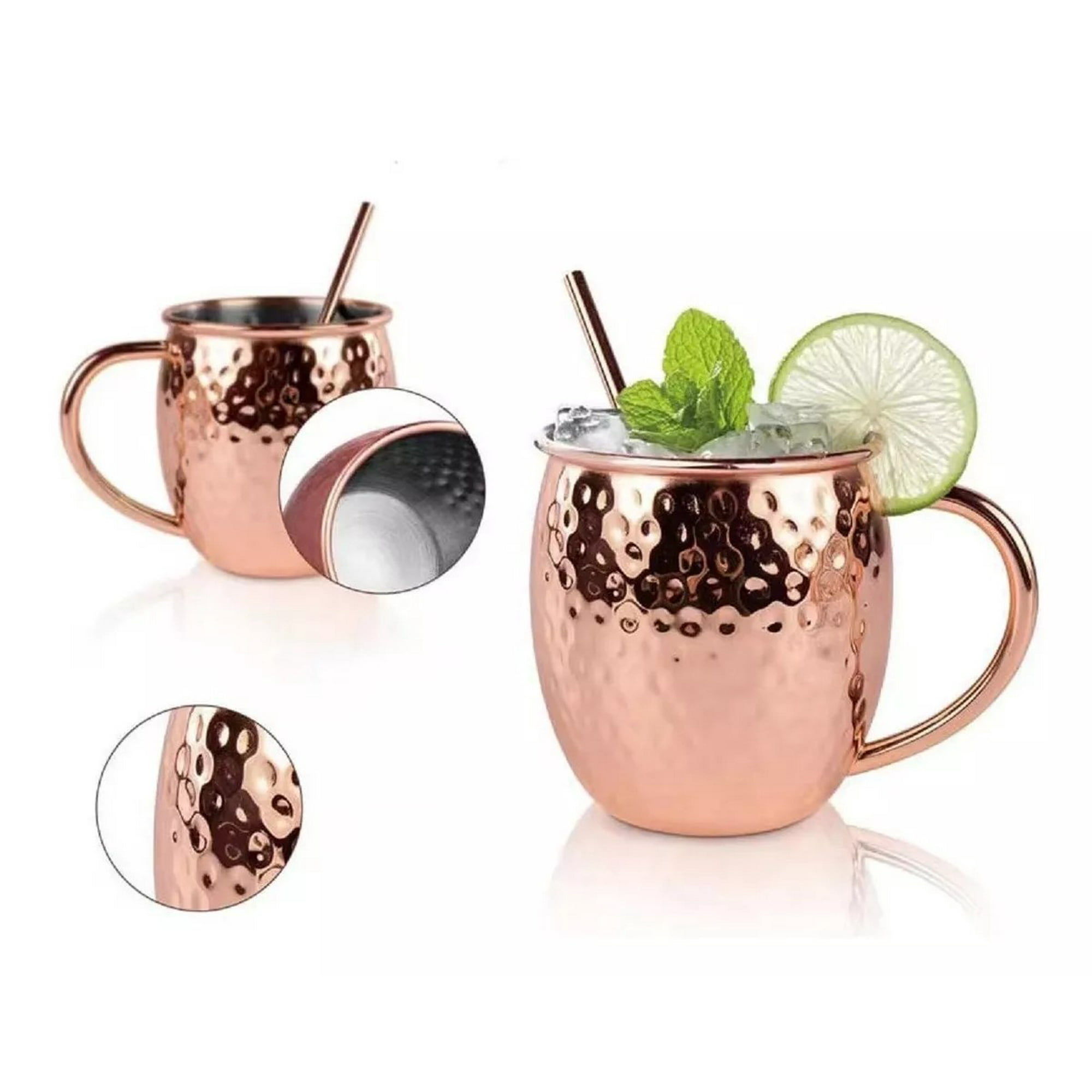 Set De 2 Mugs De Cobre Tragos Moscow Mule Mojito | Lider