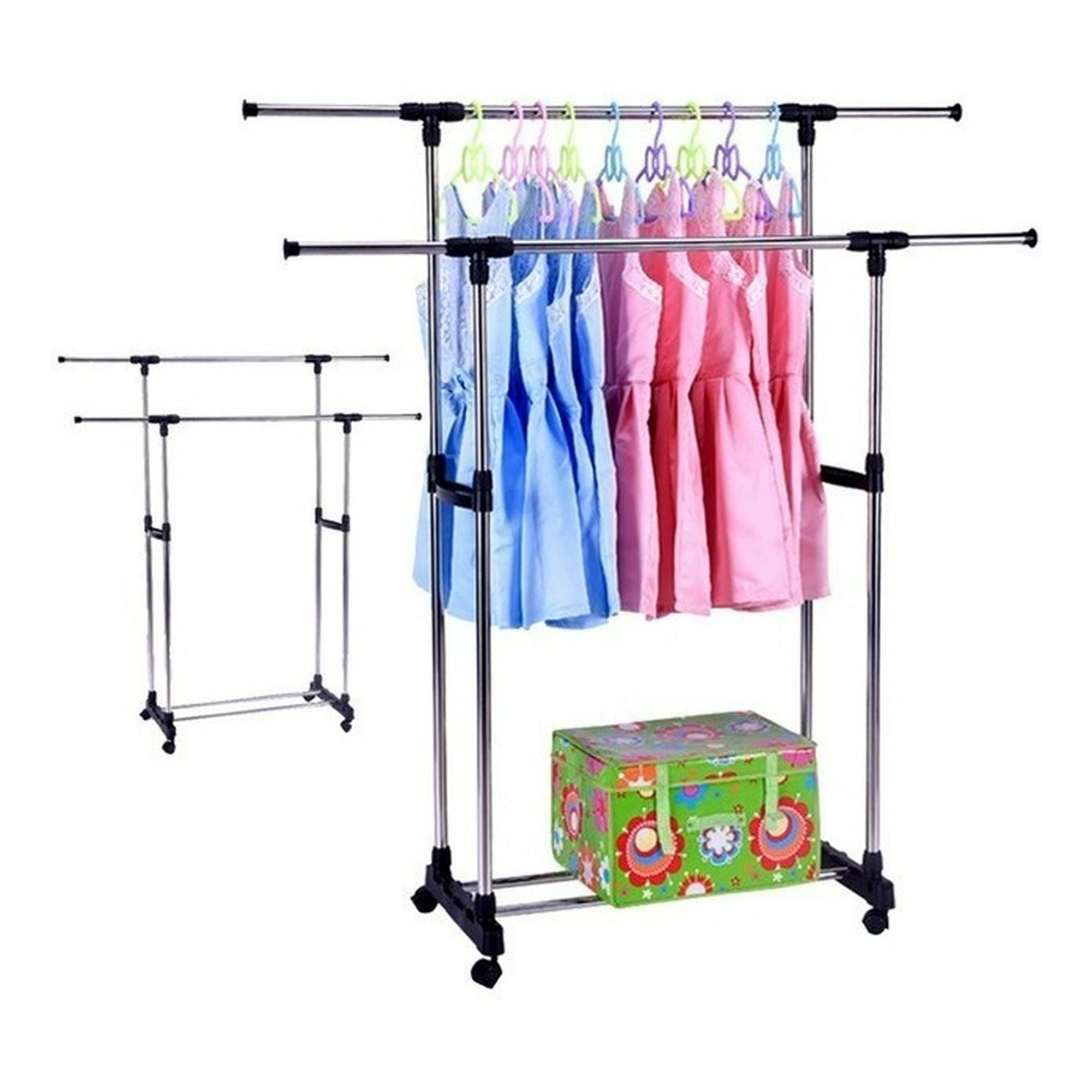 Pack X2 Perchero Colgador De Ropa, Exhibicion Metalico Doble | Lider