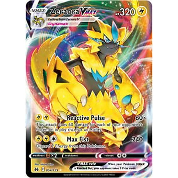 Tarjeta coleccionable Pokemon Zeraora VMAX 054/159 Crown Zenith | Lider