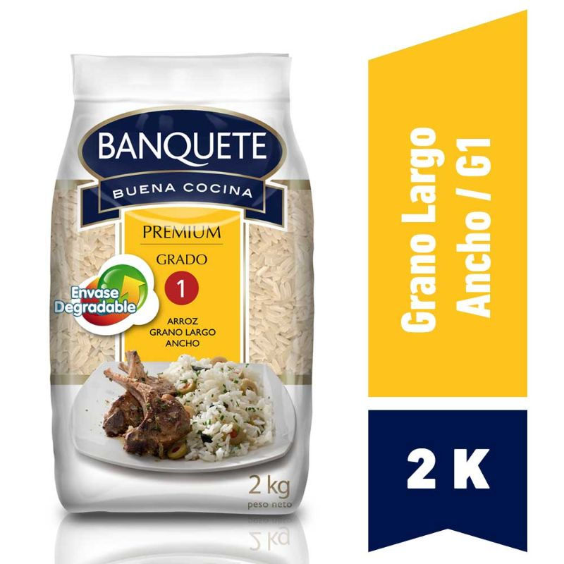 Arroz Grado 1 Grano Largo Bolsa 2 Kg Lider
