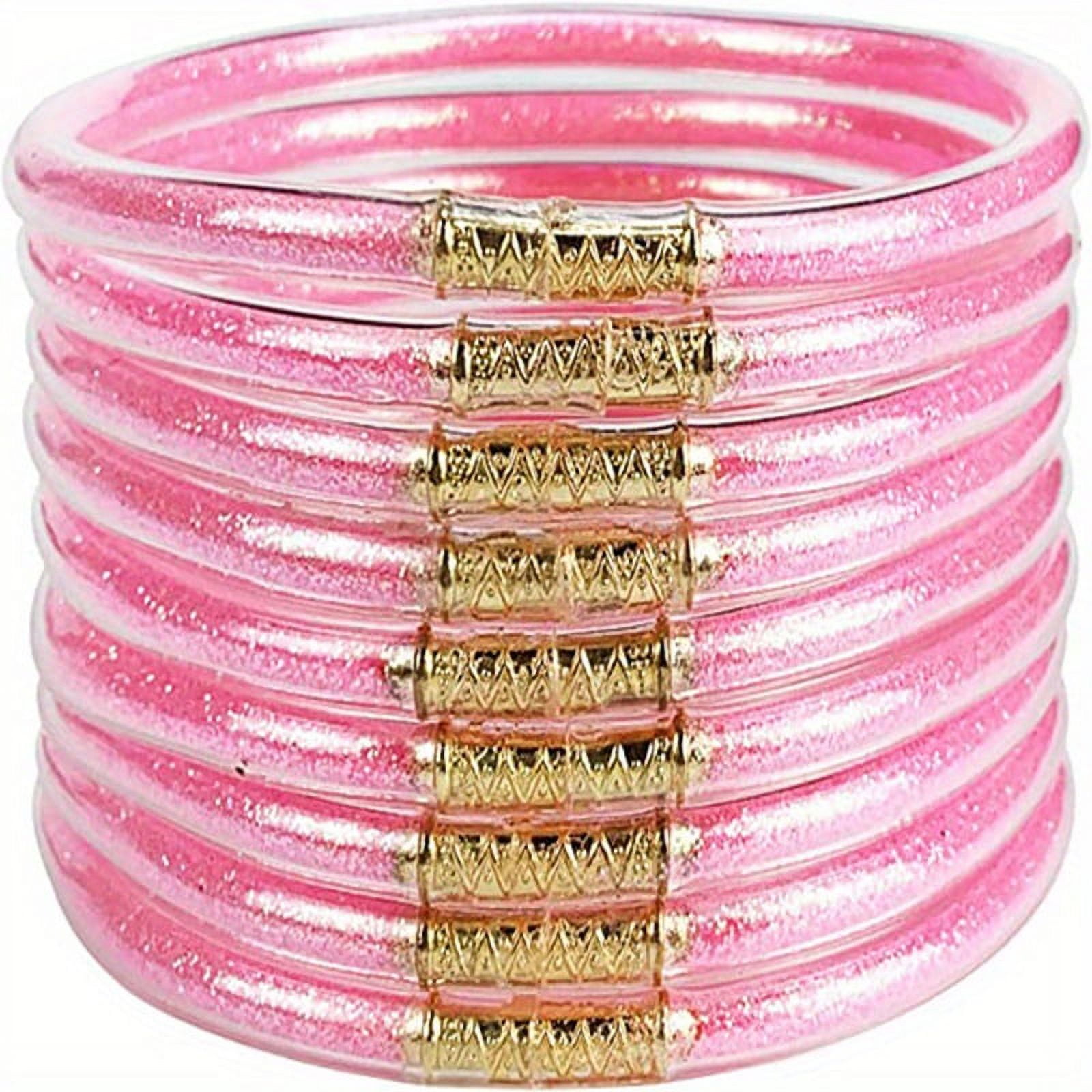 9pcs/set Sparkling Glitter Jelly Bracelets for Women and Girls - Resin ...