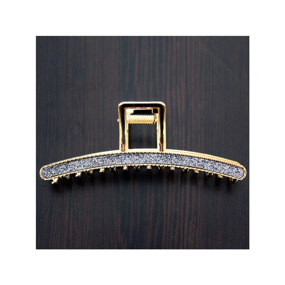 Traba Metálica Brillante Garra Tiburón Cabello Gris Oscuro | Lider