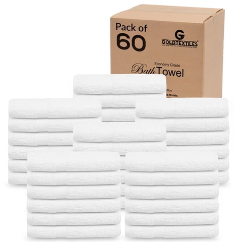 Paquete De 60 Toallas De Baño Gold Textiles Economy,