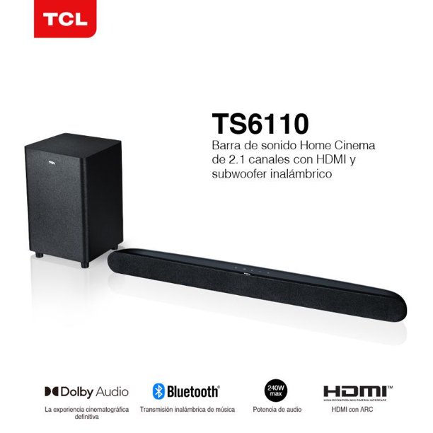 Sistema De Sonido Soundbar Ts6110 2.1 | Lider