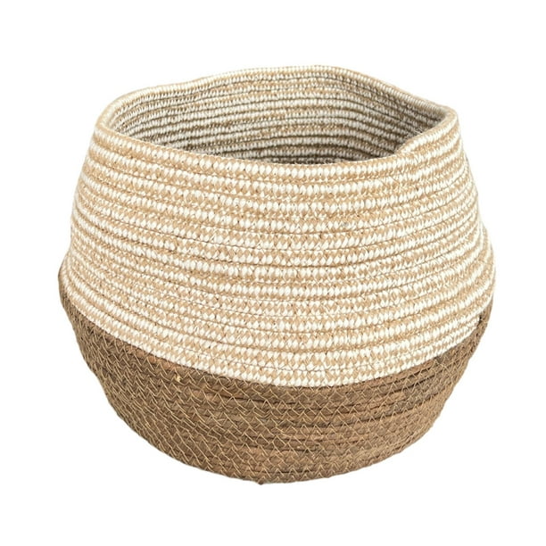 Macetero Cesto Canasto Organizador Tejido Mimbre 30x40cm M | Lider