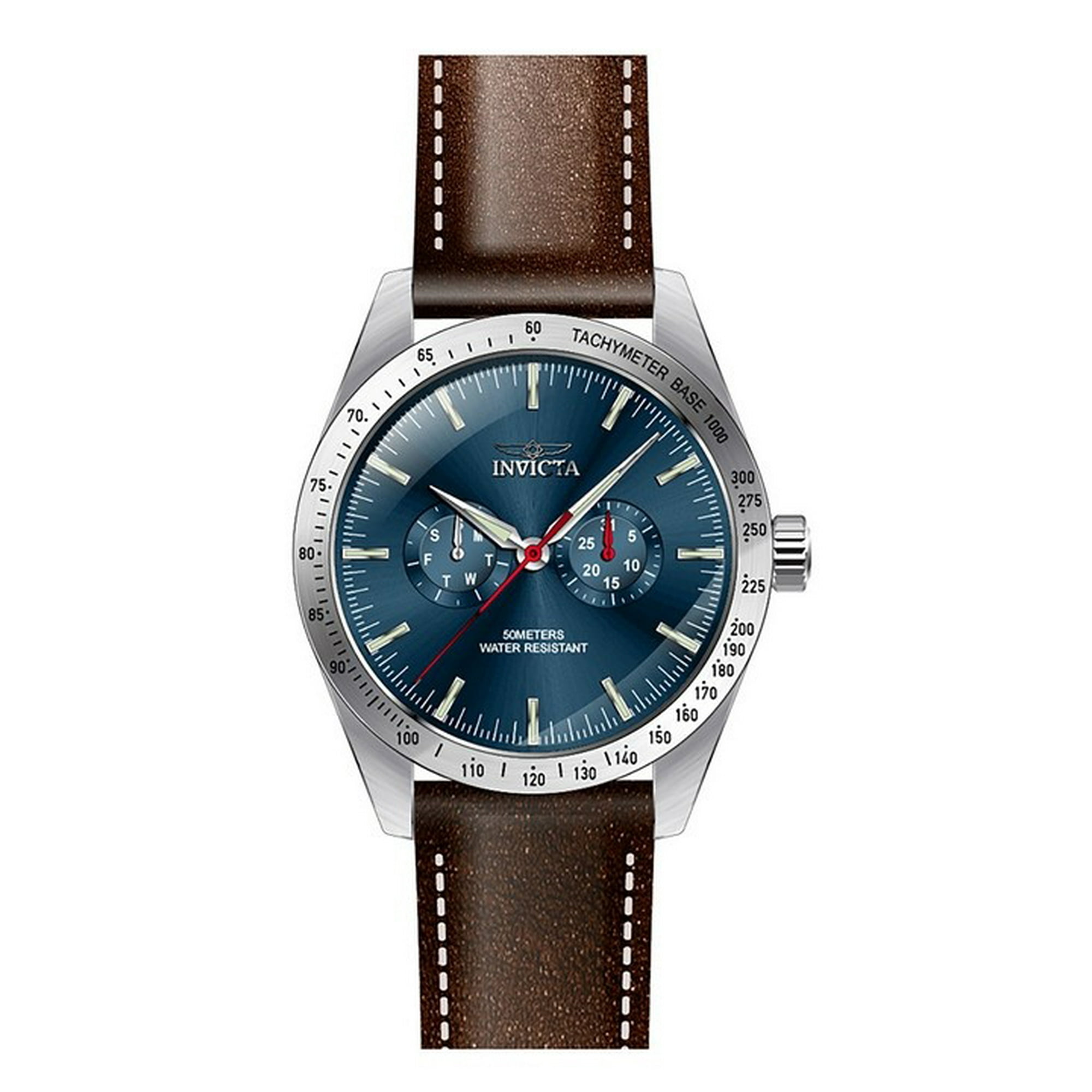 Reloj Invicta Specialty Tachymeter Leather Strap Blue Dial Quartz 45978 ...