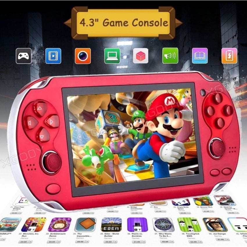 Consola de juegos portátil PSP Double Rocker Red con 9000 juegos | Lider