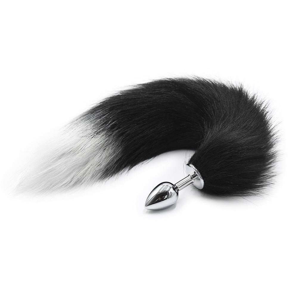 Sex Toys for Woman Cosplay Fox Mask Tail Anal Plug Metal Anus Butt Plug ...